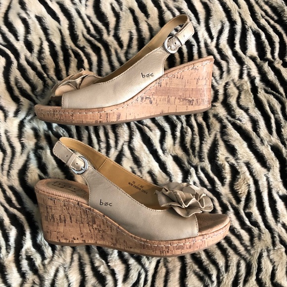 boc | Shoes | Womens Born Concept Boc Metallic Flower Wedges | Poshmark
